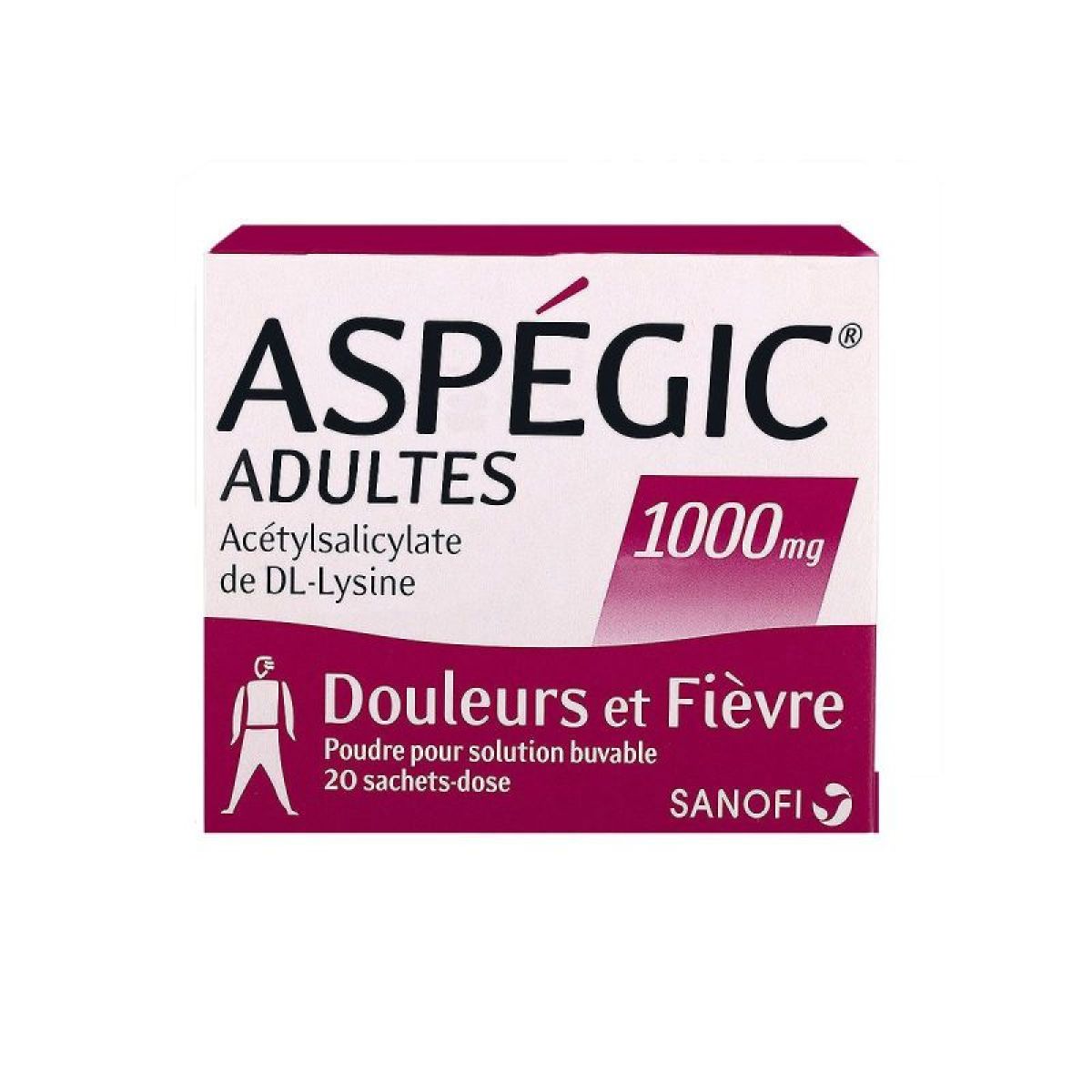 Aspegic 1000Mg Adulte Sachet 20 - Pharmacie de Sauternes