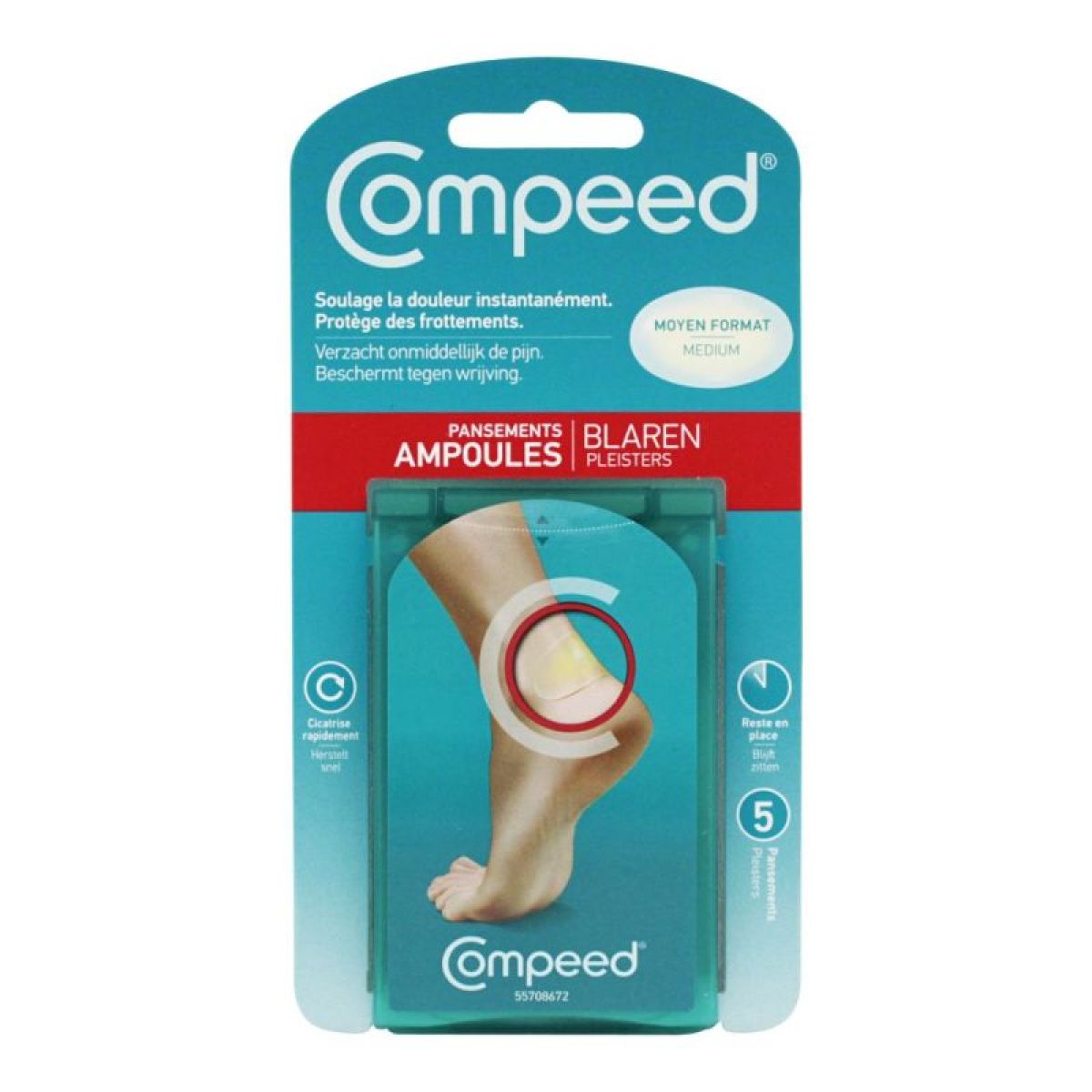 Compeed Pansement Ampoule Moyen Format Talon x5 - Pharmacie de Sauternes