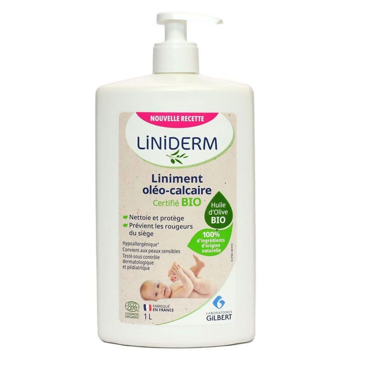 Liniderm Liniment Oléo-Calcaire Bébé bio (1 L) - Pharmacie de Sauternes
