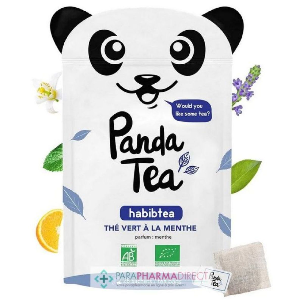 Panda Tea Habibtea Thé Vert à la Menthe 28 Sachets - Pharmacie de Sauternes