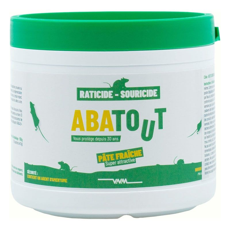 Abatout Raticide-Souricide Pâte fraîche anti rats et souris (150 g ...