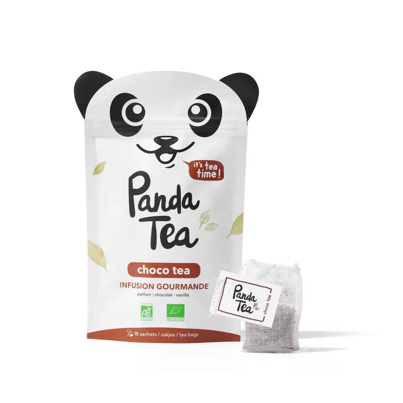 Panda Tea Choco Tea infusion gourmande bio chocolat vanille (18 sachets) - Pharmacie de Sauternes