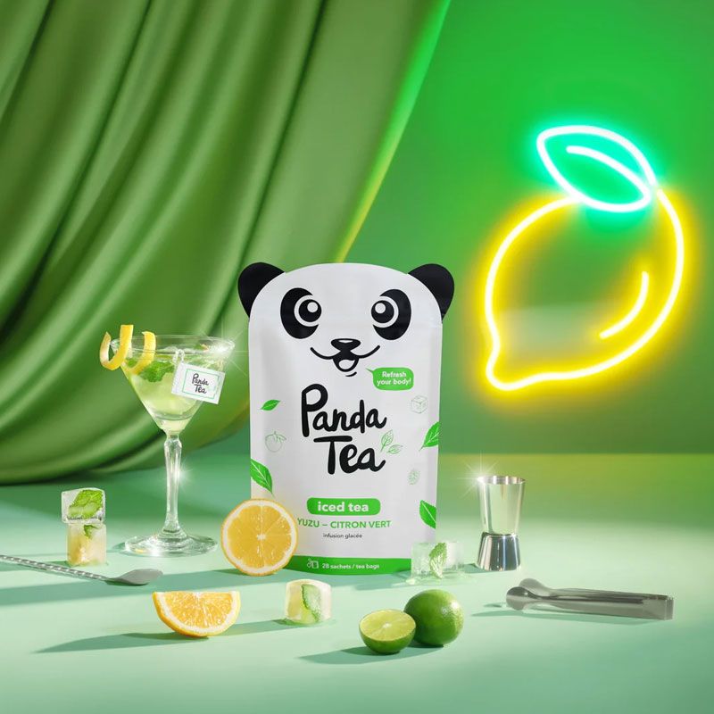 Panda Tea Iced Tea infusion glacée détox saveur Yuzu-Citron vert (28 sachets) - Pharmacie de ...
